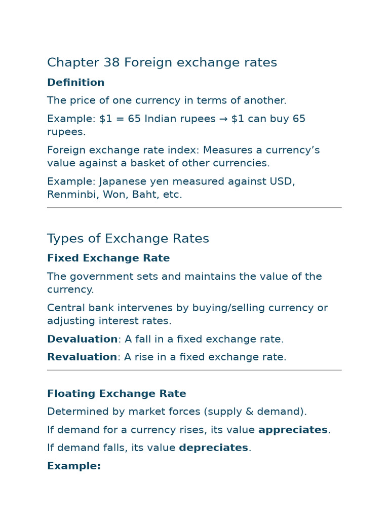 Chapter 38 Foreign Exchange Rates | PDF | Exchange Rate | Currency ...
