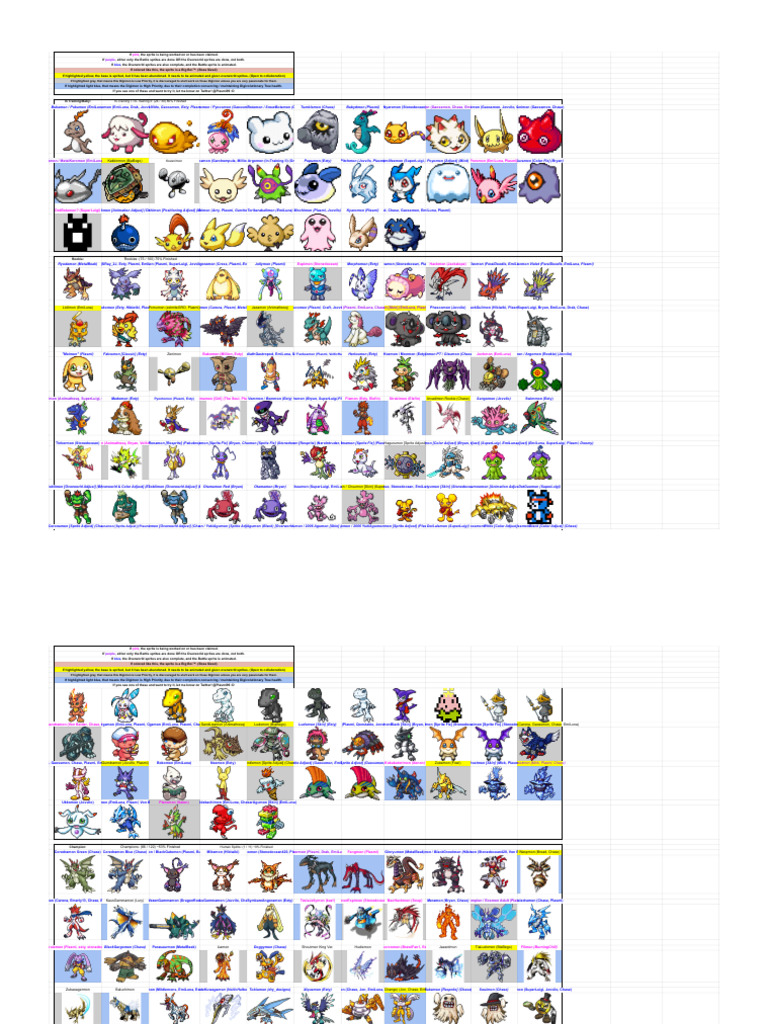 Digimon Dawn - Dusk 02 Evolution - Needed Sprites | PDF