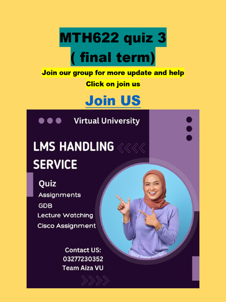 CS506 Quiz 3 Final Term) BY TEAM AIZA VU | PDF