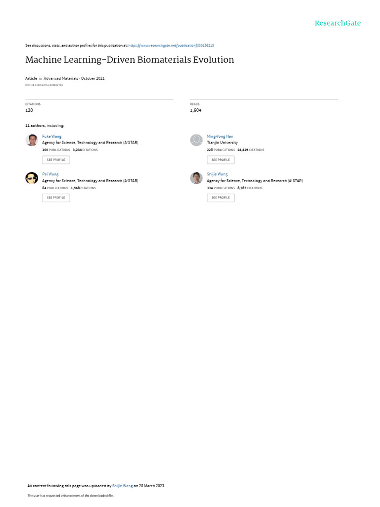 (Bio ML) 2021 SUWARDI MachineLearning DrivenBiomateri | PDF ...
