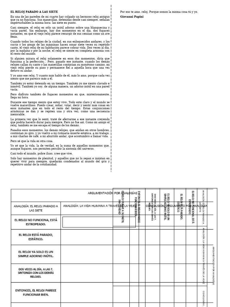 El Reloj Parado A Las Siete | PDF