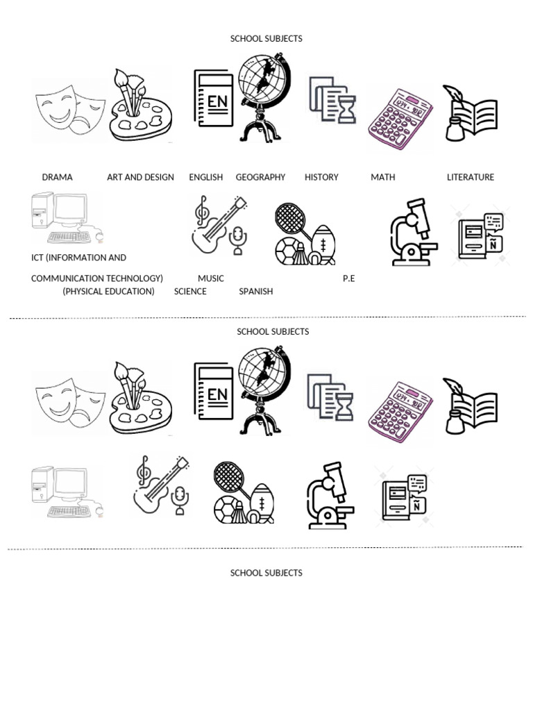 Comprehensive School Subjects List | PDF