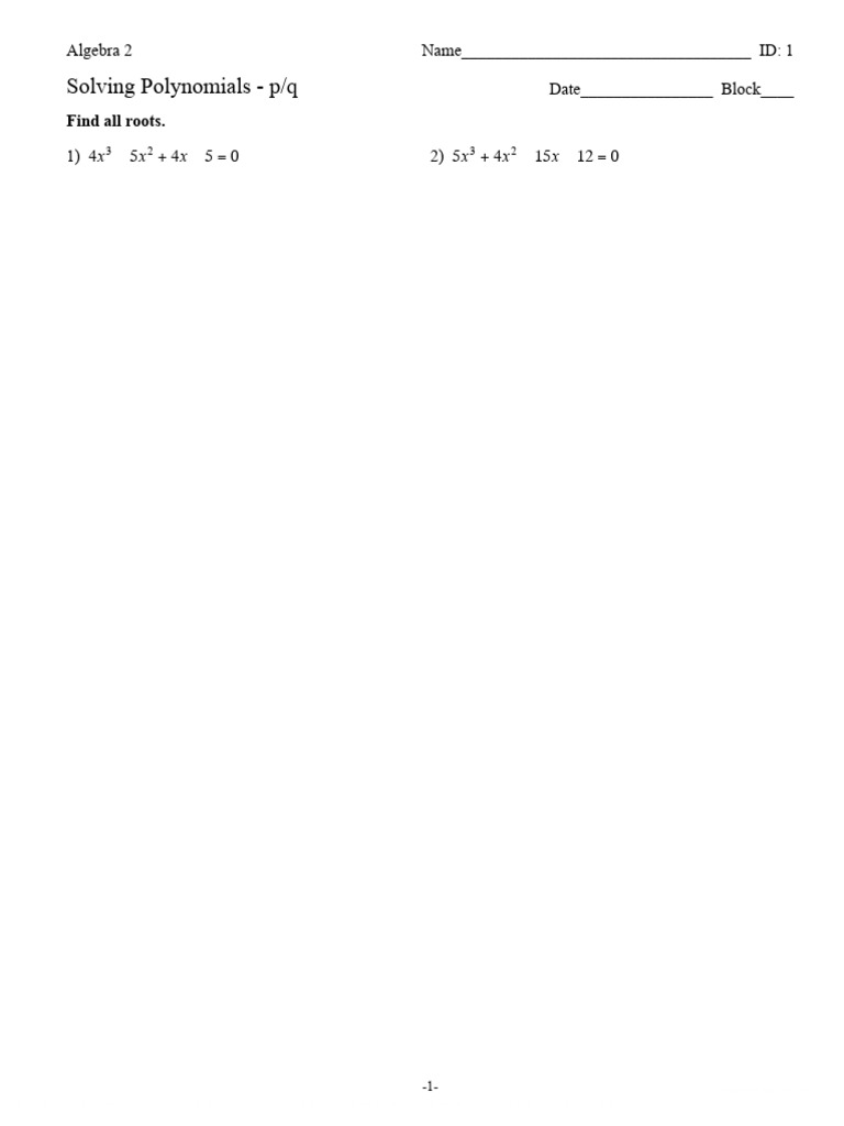 Solving Polynomials - pq | PDF | Algebra | Abstract Algebra
