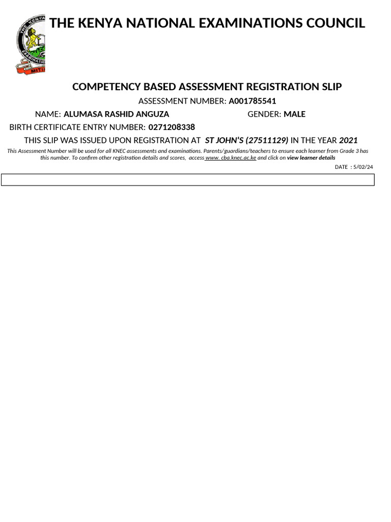 KPSEA Registration Slip Details | PDF