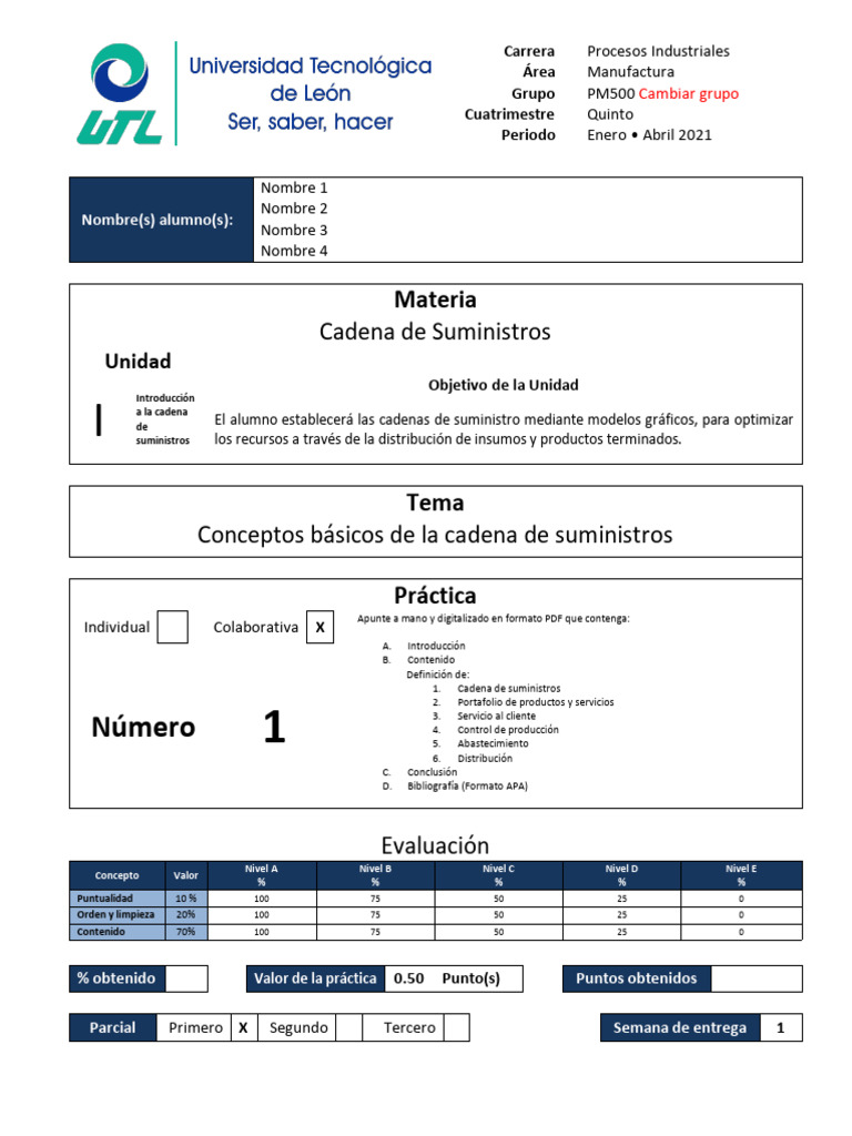 01 Carátula • CS • Parcial 01 | PDF | Cadena de suministro | Economias