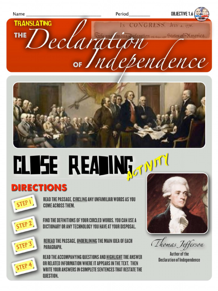 Copy of 1.5- The Declaration of Independence | PDF