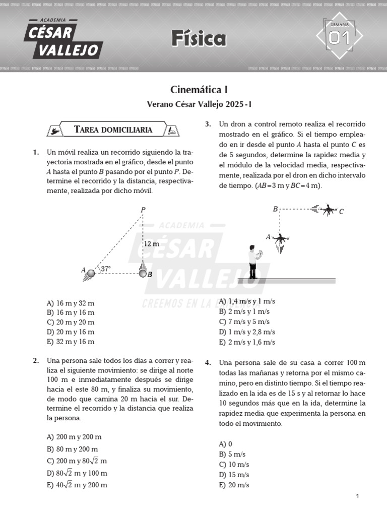 FI VCV Dom Sem01 | PDF | Velocidad | Mecánica