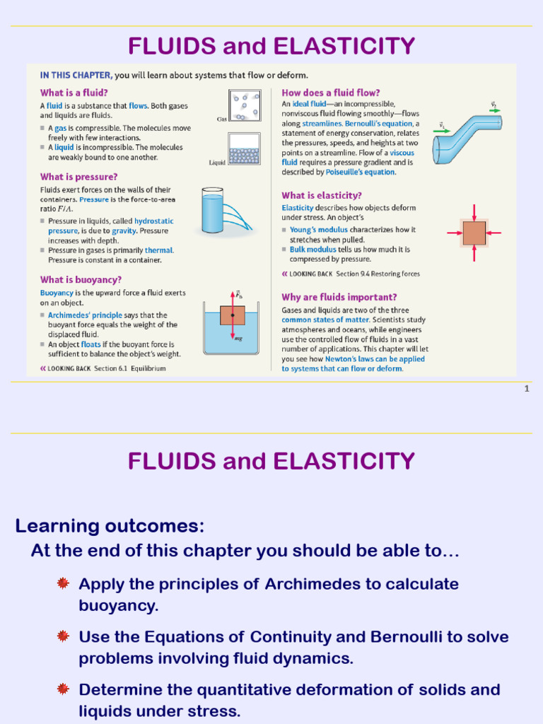 14 FluidDynamicsElasticity PHY1012F-Drg2024rev4 | PDF | Pressure | Fluid