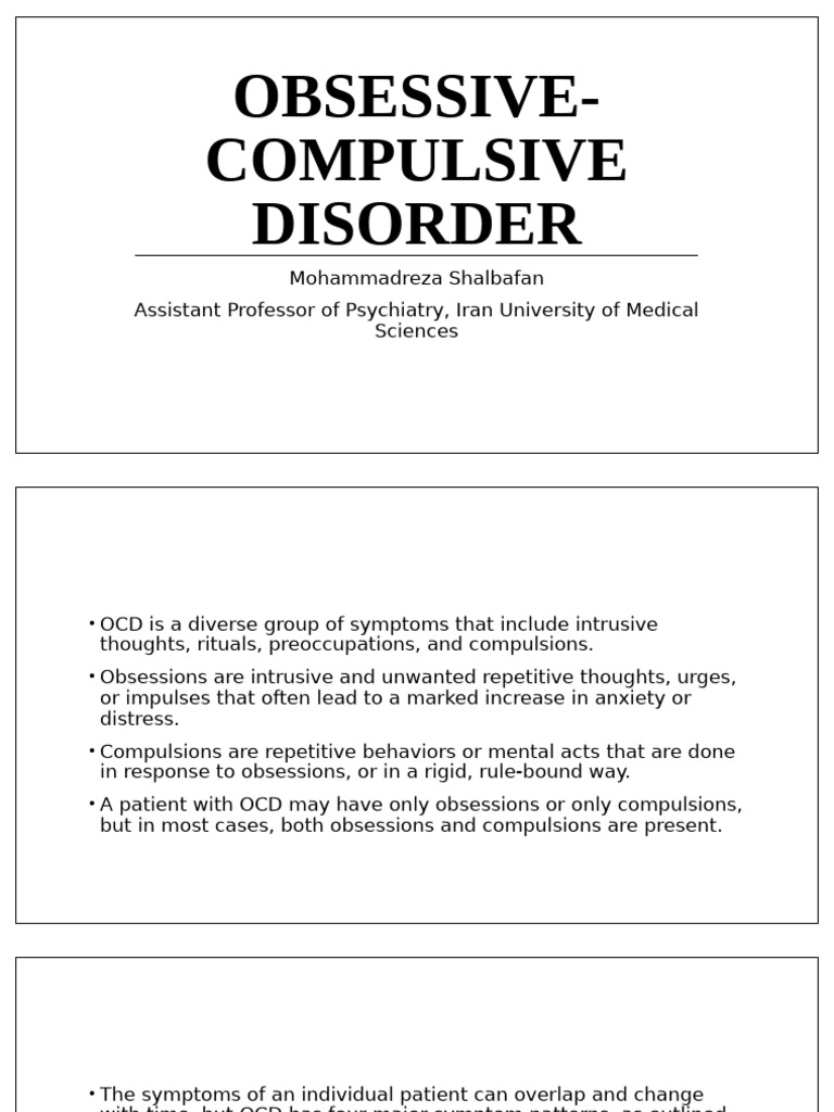 Obsessive Compulsive Disorder Synopsis2022 | PDF | Obsessive–Compulsive Disorder | Selective ...