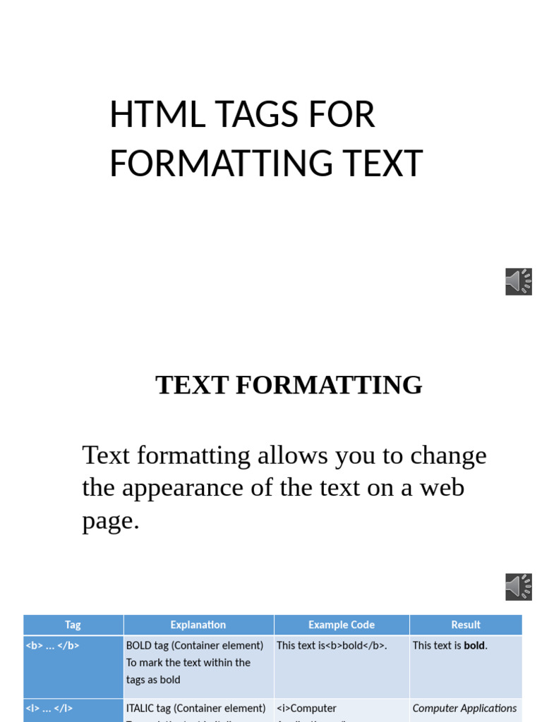 HTML TEXT PPT 1 | PDF | Html | Html Element