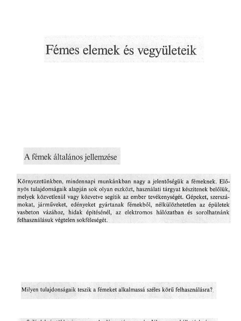 Fémek | PDF