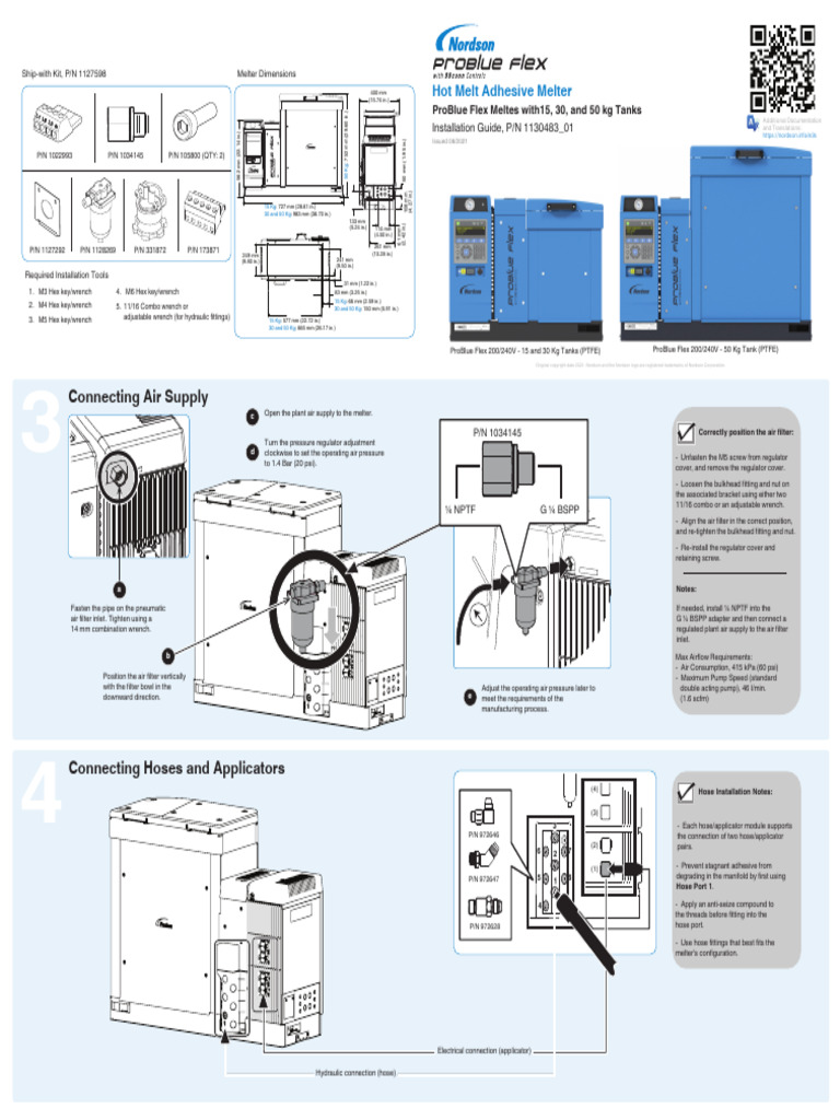 01 ProBlue Flex Melters With 15, 30, and 50 KG Tanks Installation Guide | PDF | Electrical ...