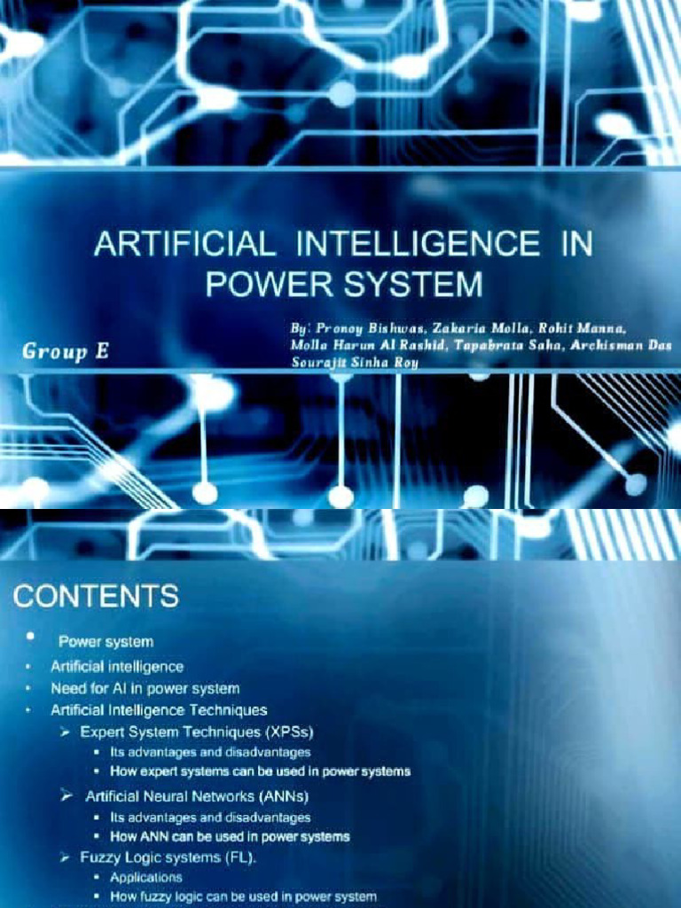 AI in Power System PPT (1) | PDF