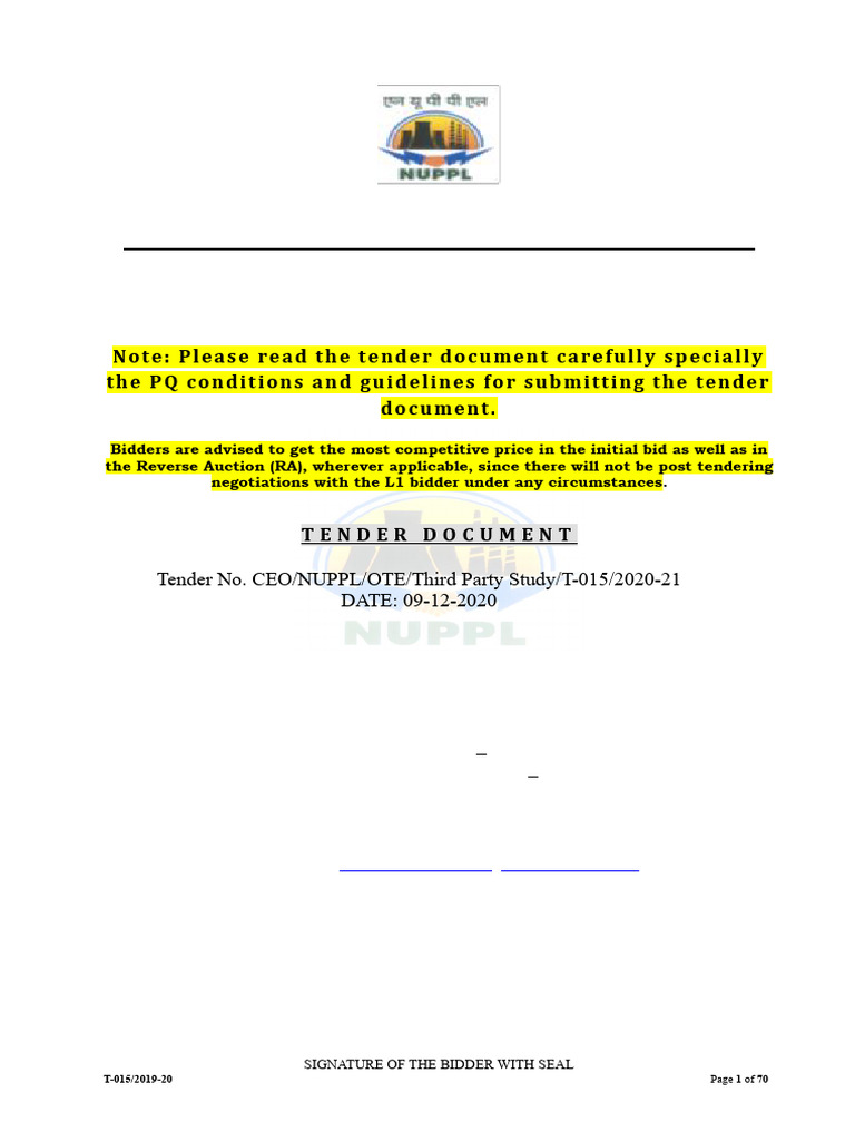 002draft Tender Doc.T-Doc-015-2020-21 | PDF | Banks