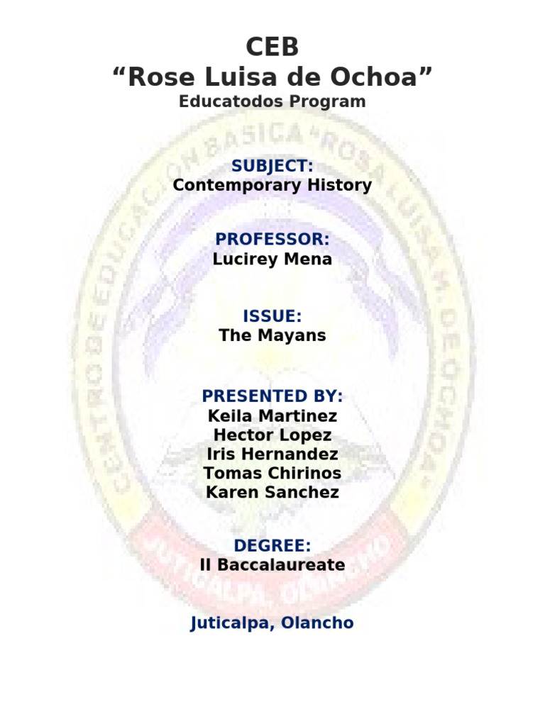 Report The Mayans | PDF | Maya Civilization | Central America