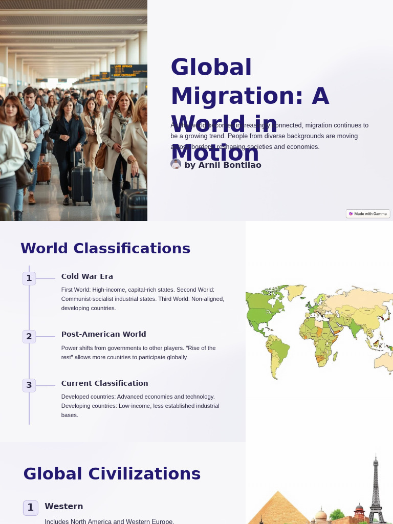 Global Migration a World in Motion | PDF | Human Migration | Globalization