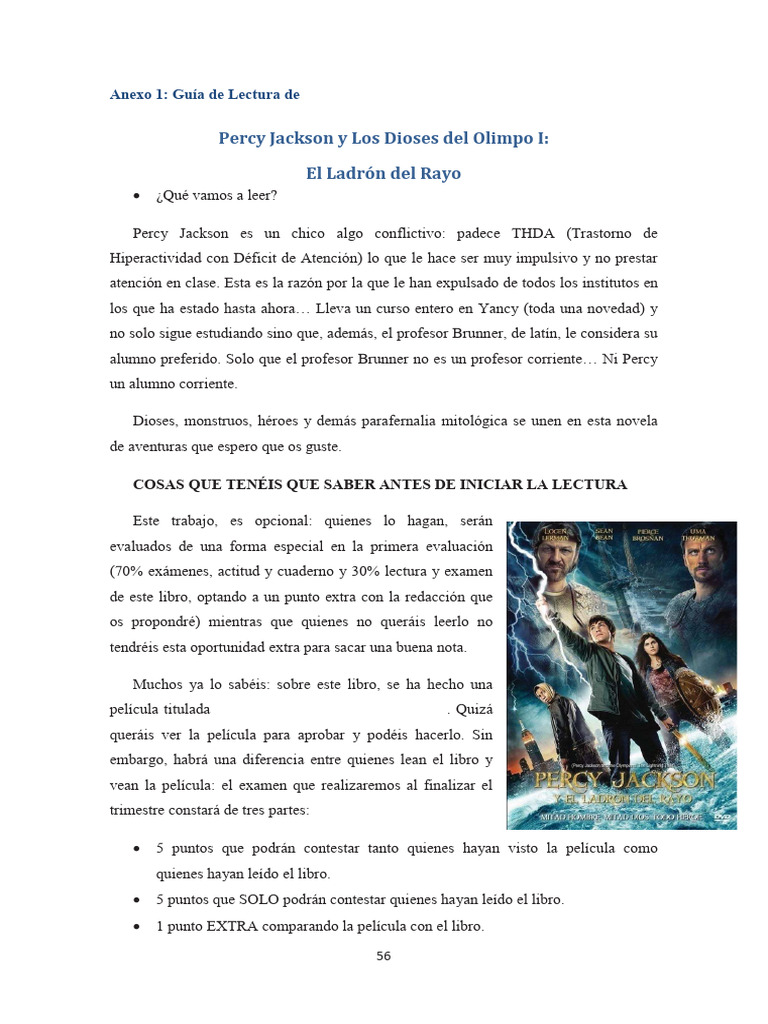 Actividades Libro Percy Jackson | PDF | Zeus | Minotauro