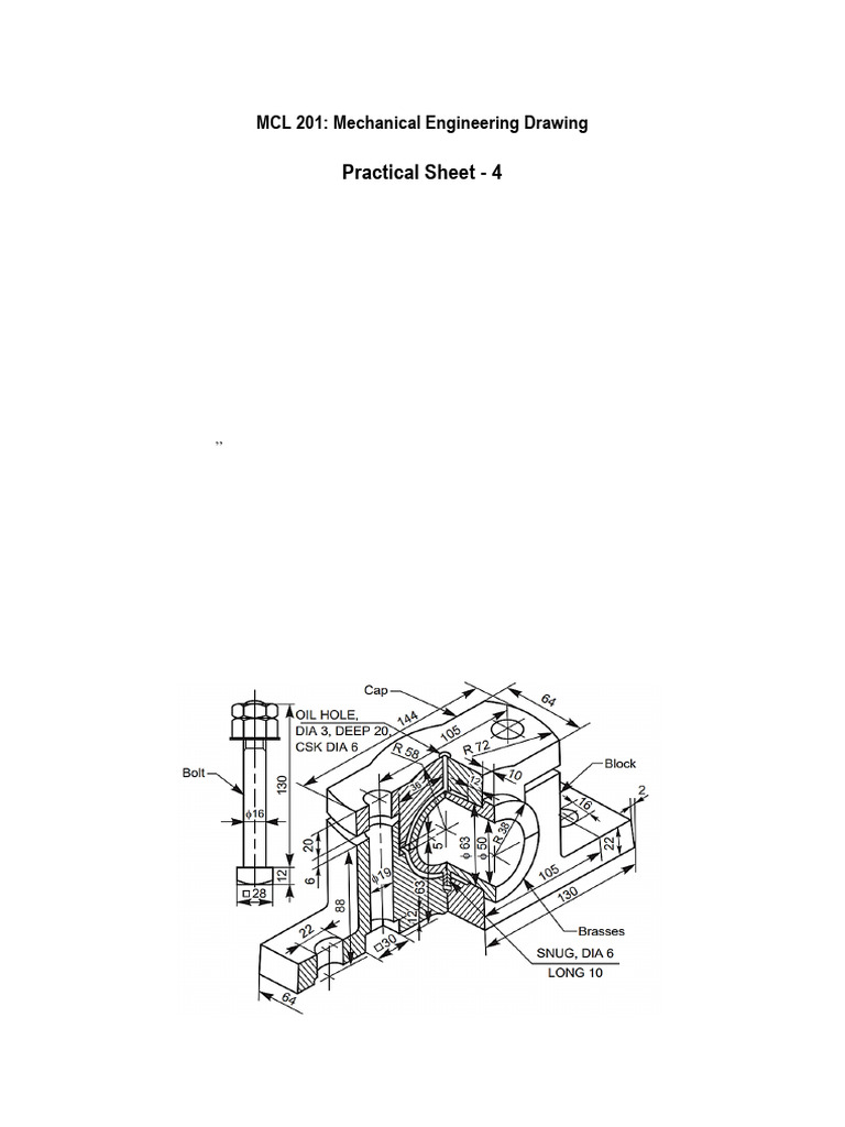 4-Practical Sheet-4-Bearing Plummer Block | PDF | Bearing (Mechanical) | Mechanical Engineering