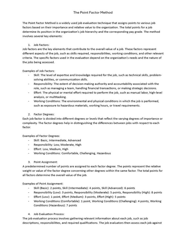 Day 2 - Point Factor Method | PDF | Decision Making | Business