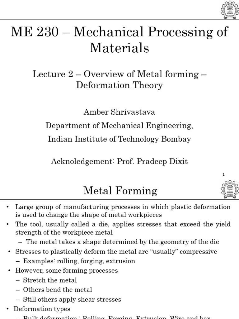 Lecture 2 - 3 - 4 - Forming Overview - Deformation Theory | PDF ... Lecture 2 - 3 - 4 - Forming Overview - Deformation Theory | PDF ...