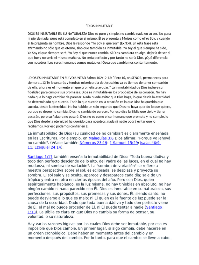 Dios Inmutable | PDF | Dios | Creencia religiosa y doctrina