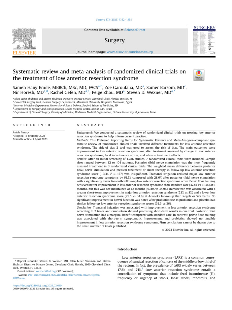 Systematic Review and Meta-Analysis of Randomized Clinical Trials On The Treatment of Low ...