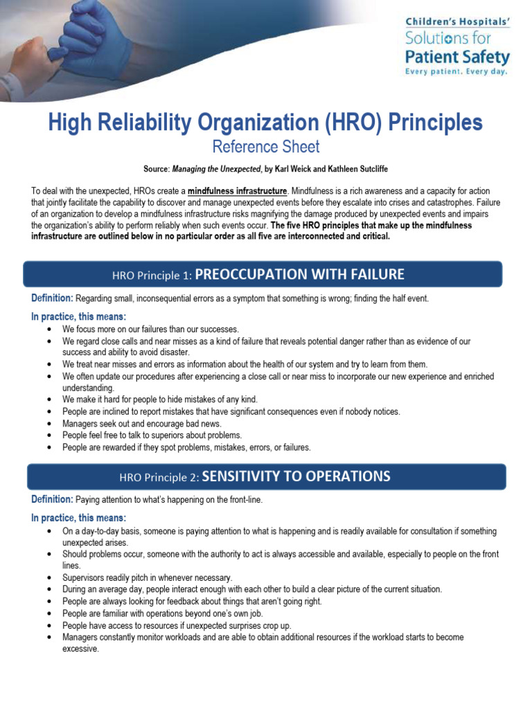 Tools_HRO_Principles | PDF | Expert | Cognition