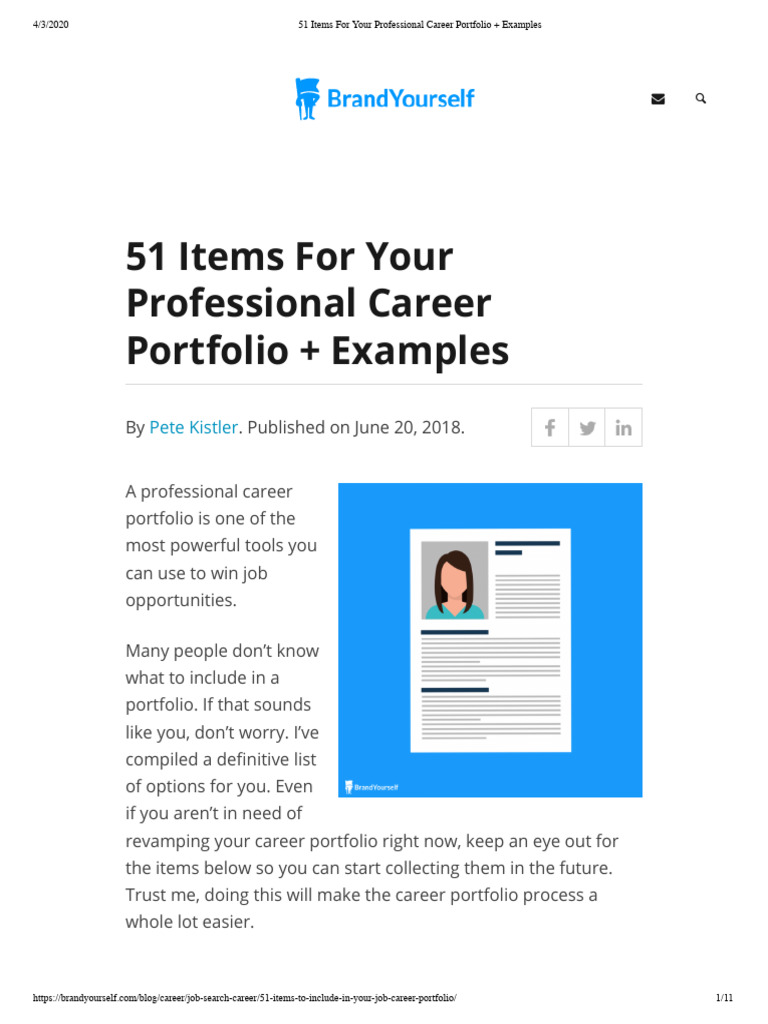 Portfolio - 51 Items For Your Professional Career Portfolio + Examples ...