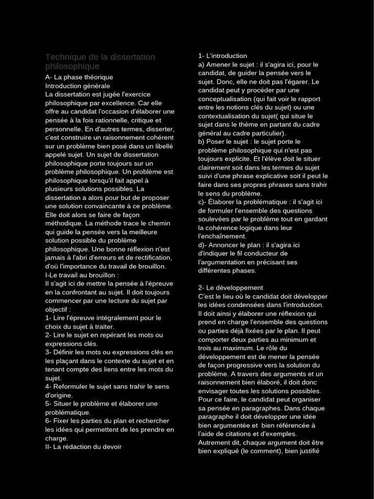 Méthodologie de la dissertation philo | PDF