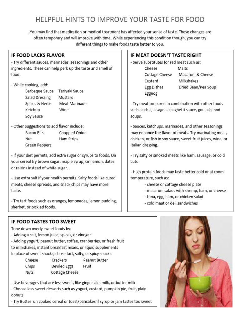 HELPFUL HINTS TO IMPROVE YOUR TASTE FOR FOOD | PDF | Sauce | Taste