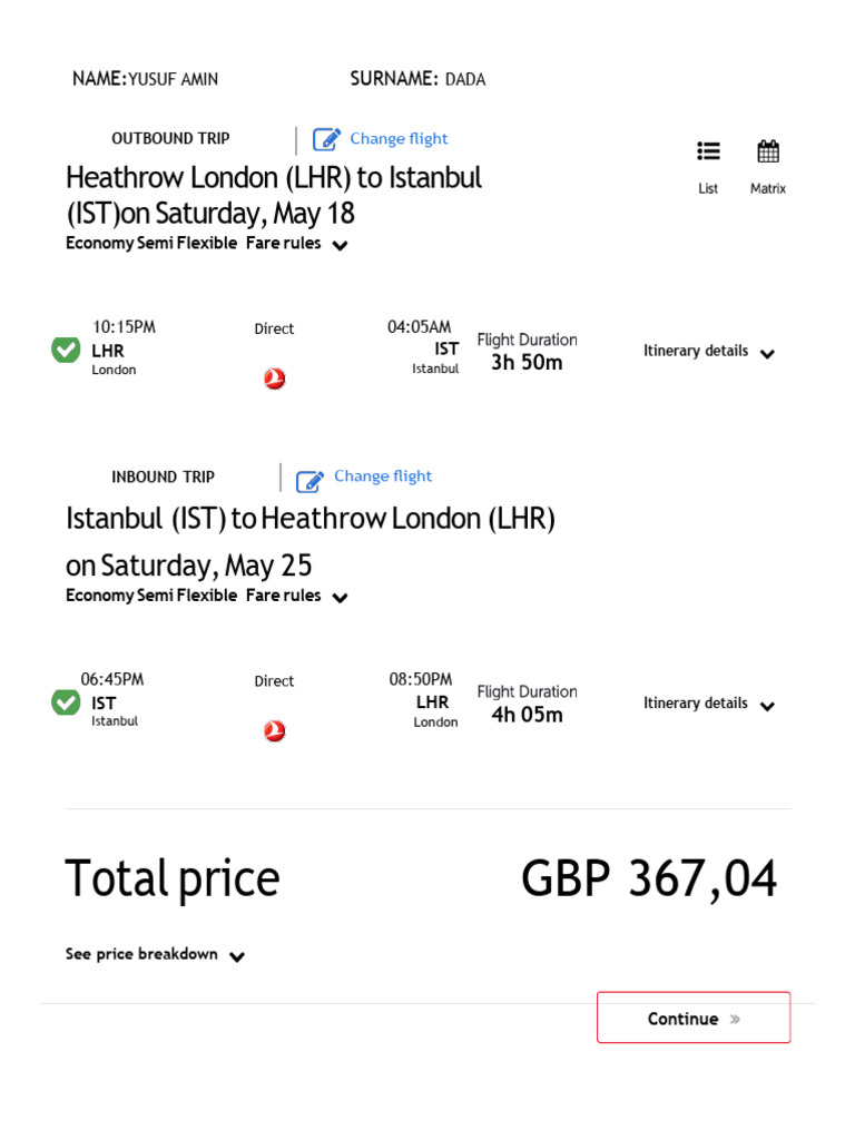 Turkish Airlines Booking Availabilitybbh PDF - Organized | PDF