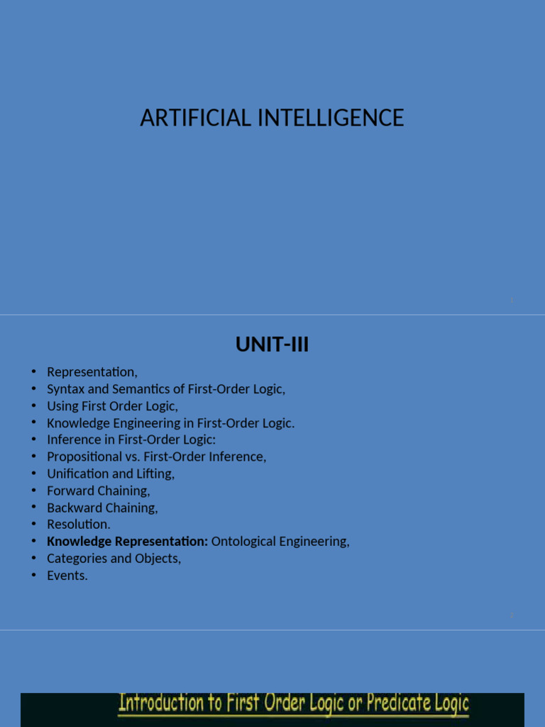 First-Order Logic in AI Inference Systems | PDF | Knowledge Representation And Reasoning | Logic