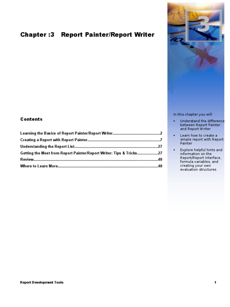 03 Report Painter Report Writer | PDF | Parameter (Computer Programming) | Variable (Computer ...