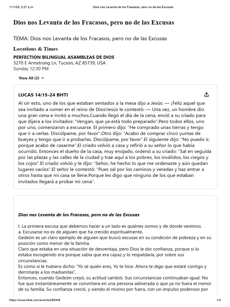 Dios Nos Levanta de Los Fracasos, Pero No de Las Excusas | PDF | Adán y ...