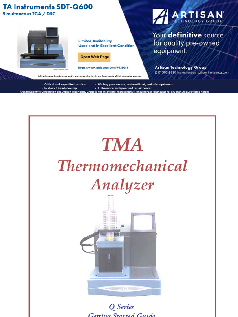 TA Thermomechanical Analyzer Manual | PDF | Cryogenics | Thermocouple
