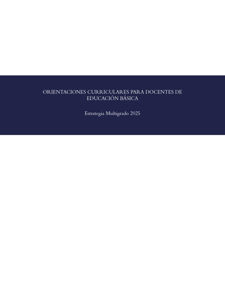 Orientaciones Curriculares para la Modalidad Multigrado Básica | PDF ...