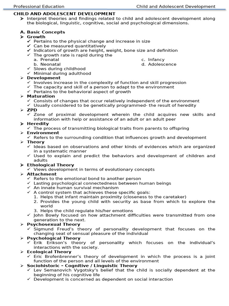 Done-Child and Adolescent Development | PDF | Adolescence | Child ...