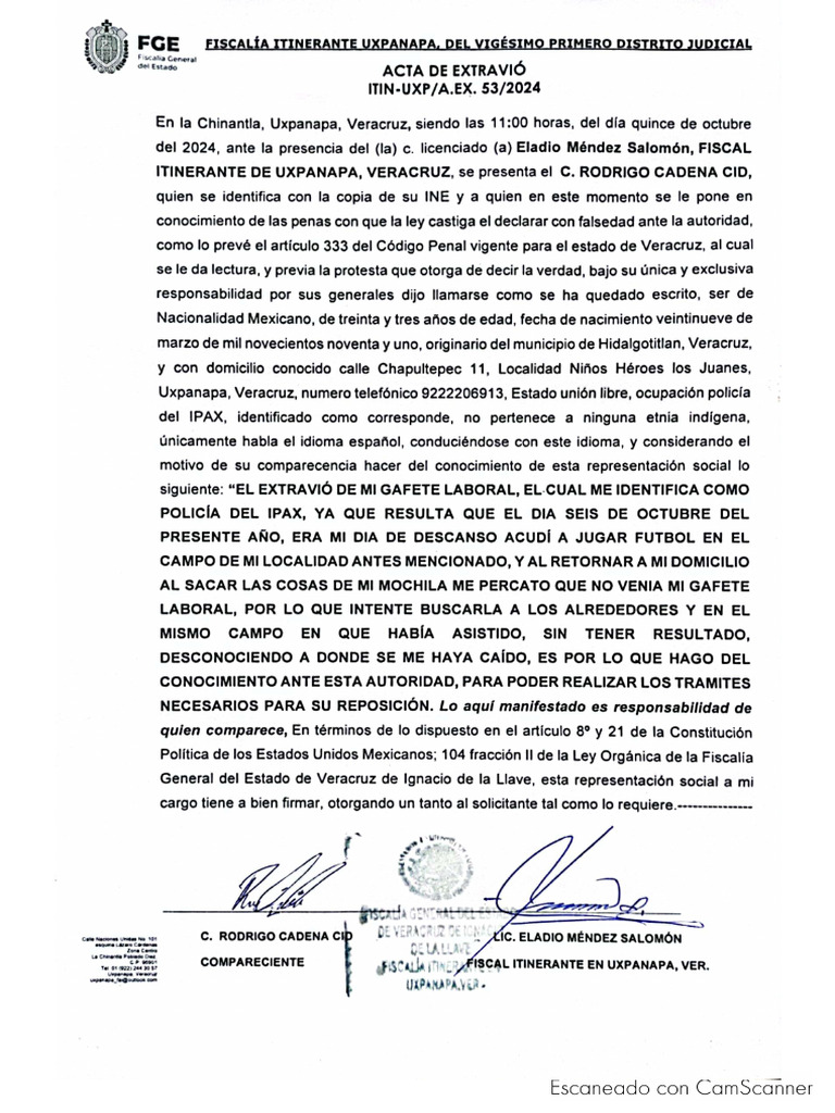 Acta de Extravío | PDF