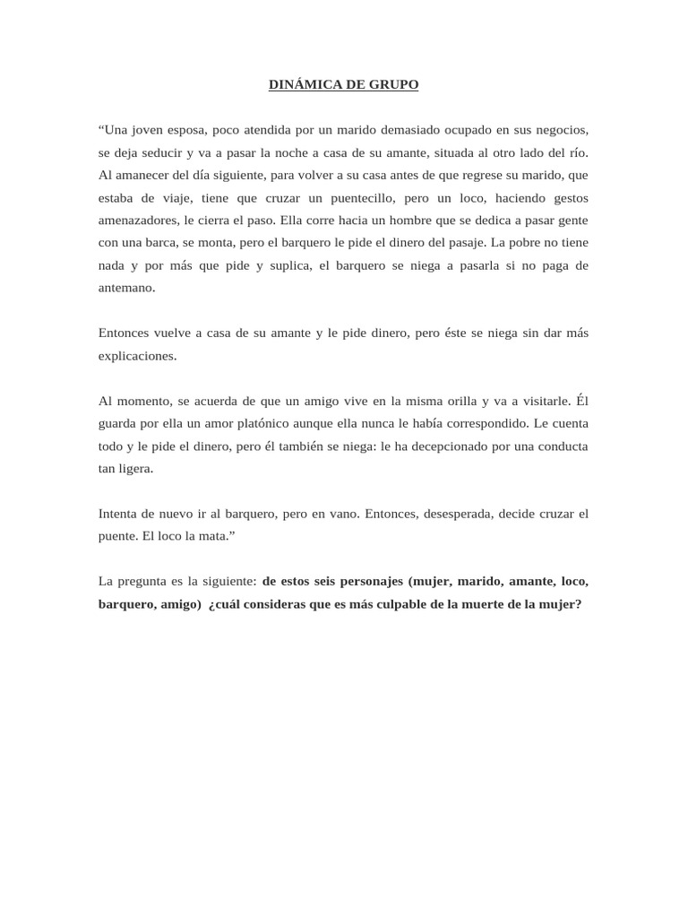 El Barquero. Dinámica de Grupo | PDF