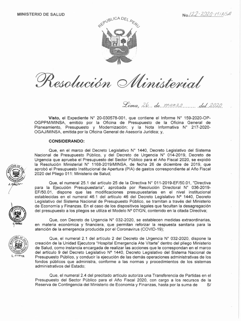 RM - 122 2020 Minsa | PDF