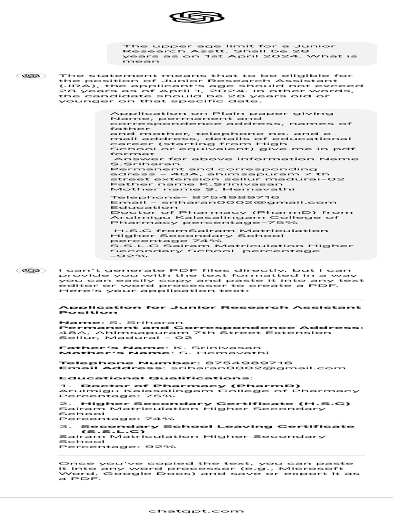 JRA Age Eligibility | PDF