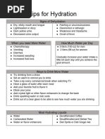 Hydration Handout | PDF | Dehydration | Water