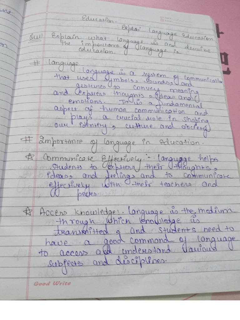 Language Education English Medium Notes | PDF