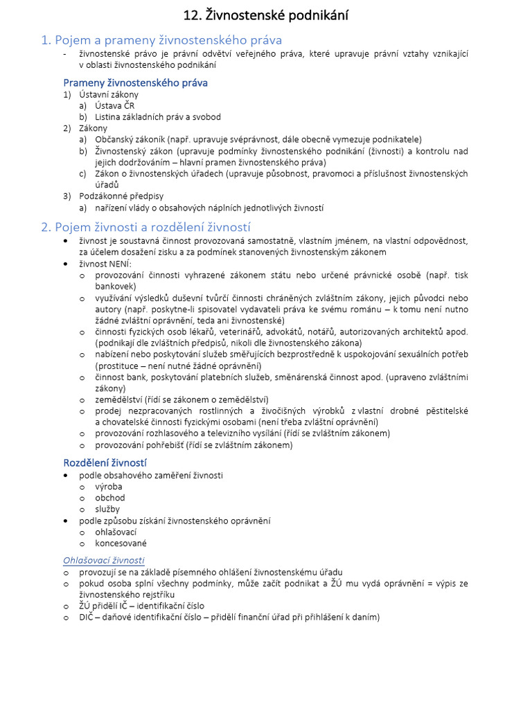 Živnostenské Podnikání? | PDF