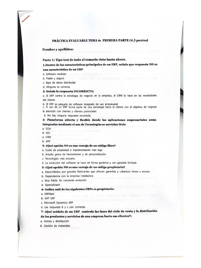 PRÁCTICA EVALUABLE TEMA 6 PRIMERA PARTE (4,5 puntos) | PDF