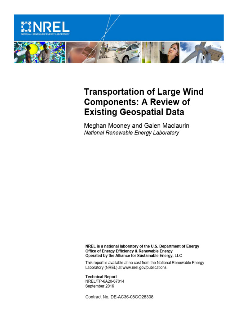 Geospatial Data for Wind Component Transport | PDF | Transport | Wind Power