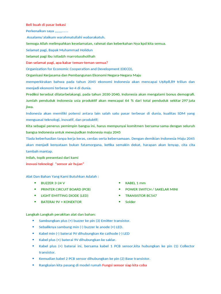 Teks Presentasi Praktik | PDF