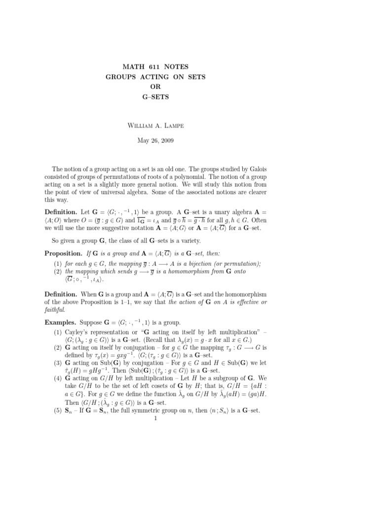 611_07_G-sets | PDF | Group (Mathematics) | Geometry
