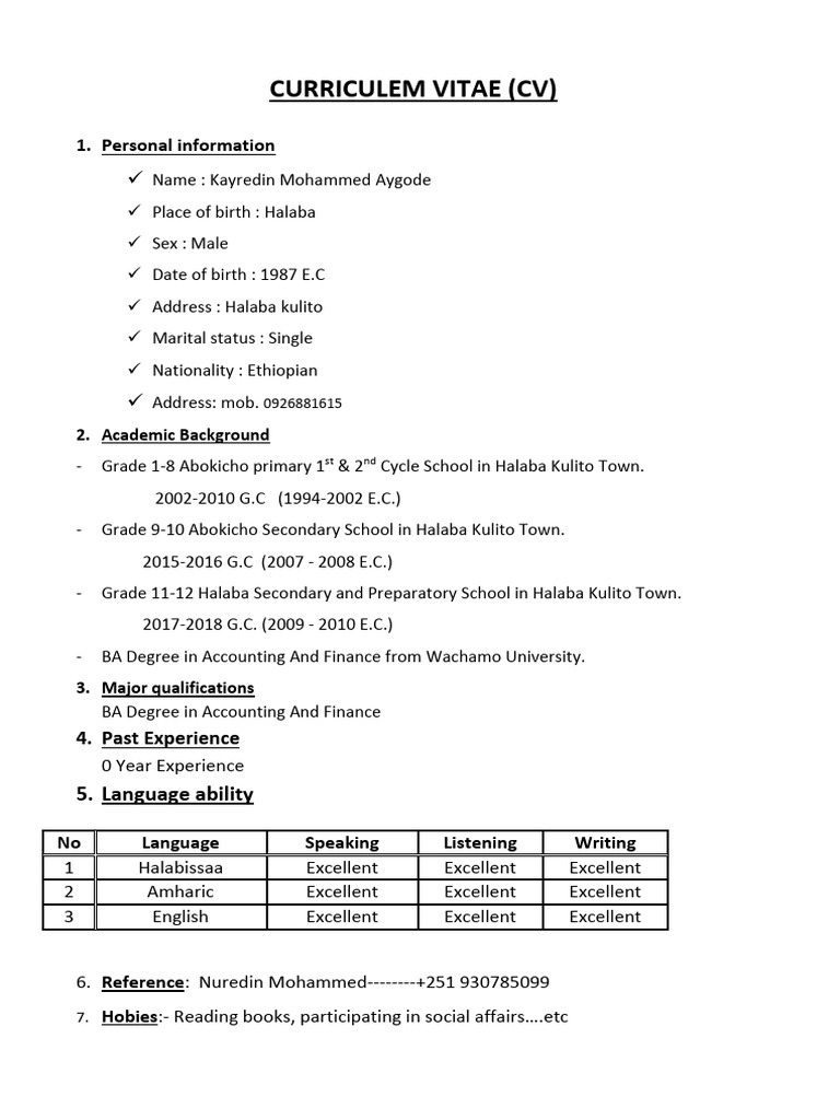 Curriculem Vitae | PDF