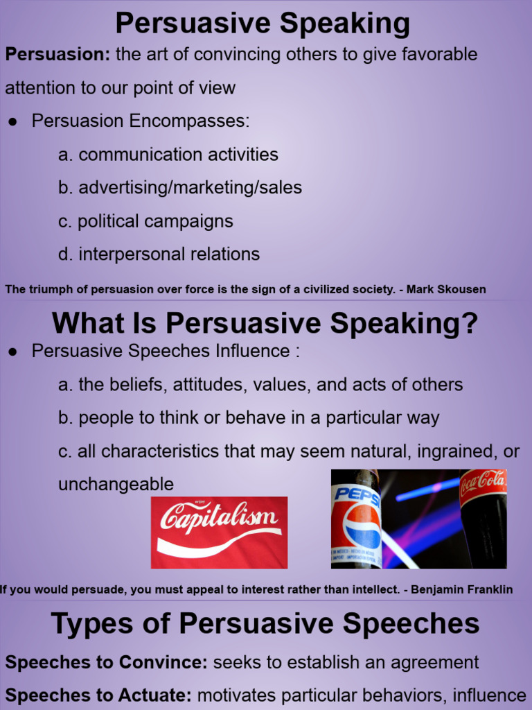 Persuasive Speaking | PDF | Persuasion | Rhetoric